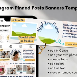 Pinned Posts Banner Template for Instagram Puzzle Template IG Canva ...