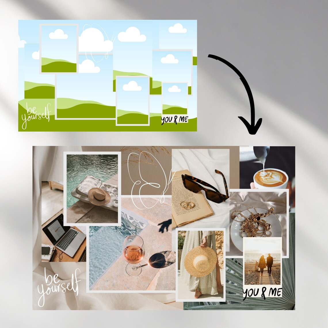 Vision Board Desktop Wallpaper Template | Vision Board Template ...