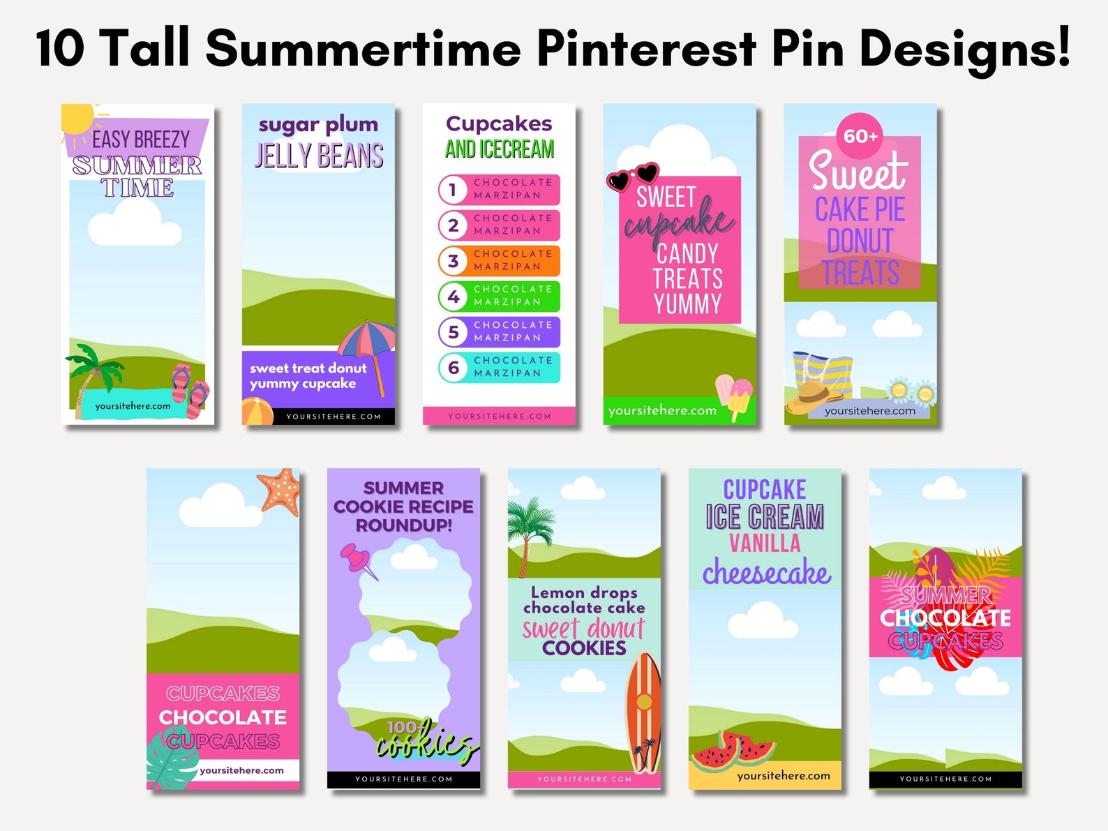 Summer Pinterest Pin Templates: Eye-catching Canva Designs (digital ...