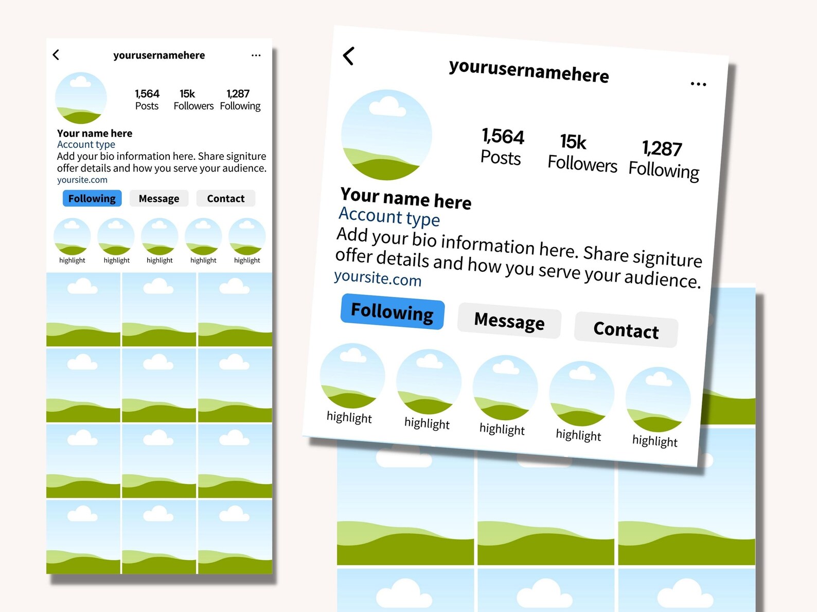 Instagram Grid Preview Mockup Template Instagram Mockup Template Canva ...