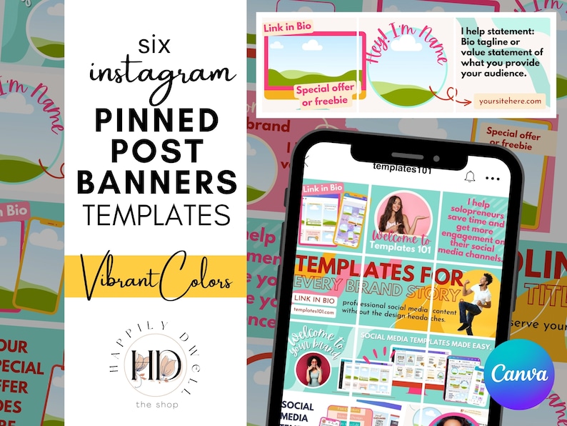 Vibrant Pinned Posts Banner Template for Instagram Puzzle Template ...