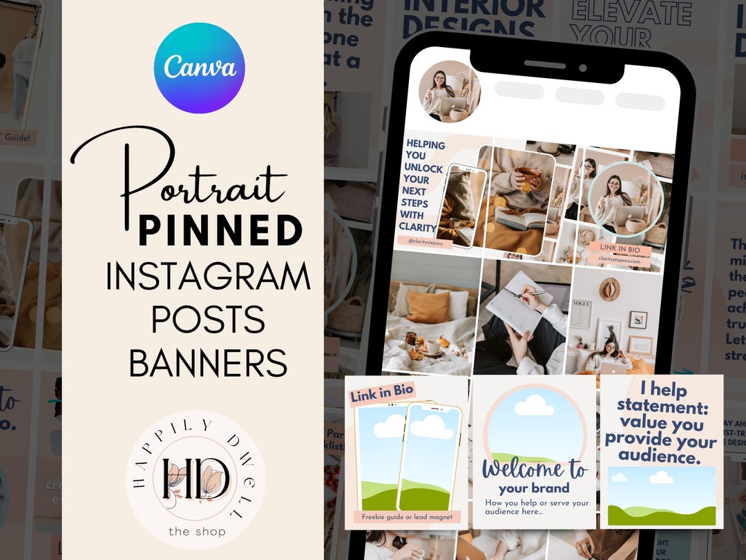Portrait Pinned Posts Banner Template for Instagram, IG Canva Pro ...