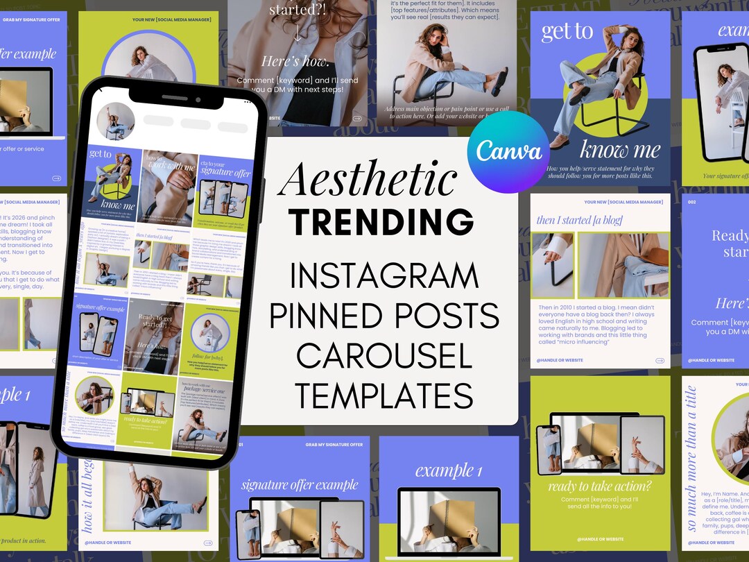 Instagram Pinned Posts Carousel Template: Portrait Canva Design ...