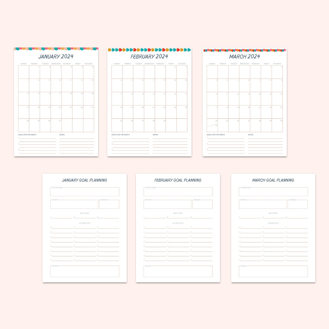 2024 Monthly Printable Planner Printable Planner for 2024 Printable ...