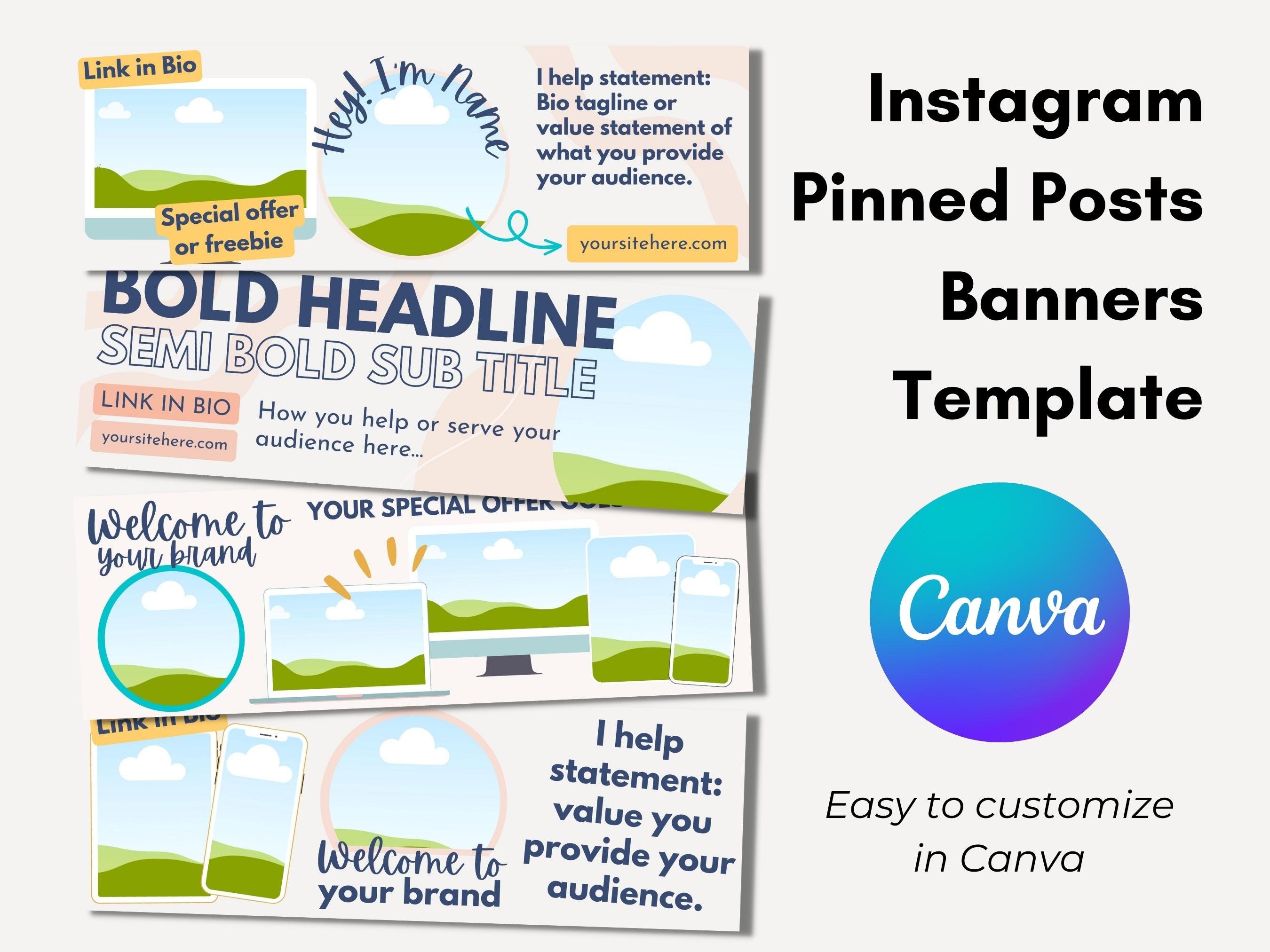 Pinned Posts Banner Template for Instagram Puzzle Template IG Canva ...