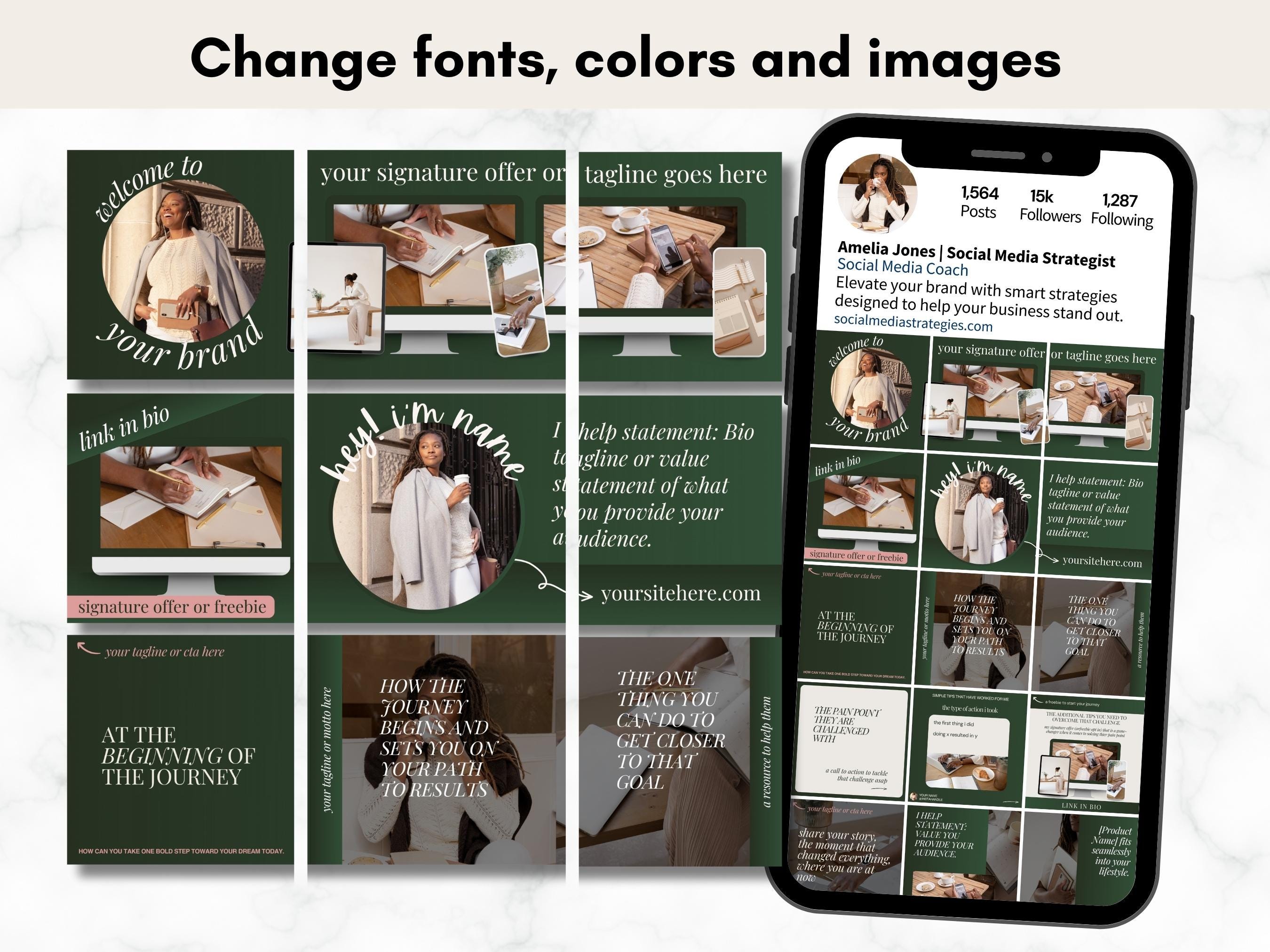 Instagram Pinned Post Banner Template: Emerald Luxe Canva Pro (digital ...