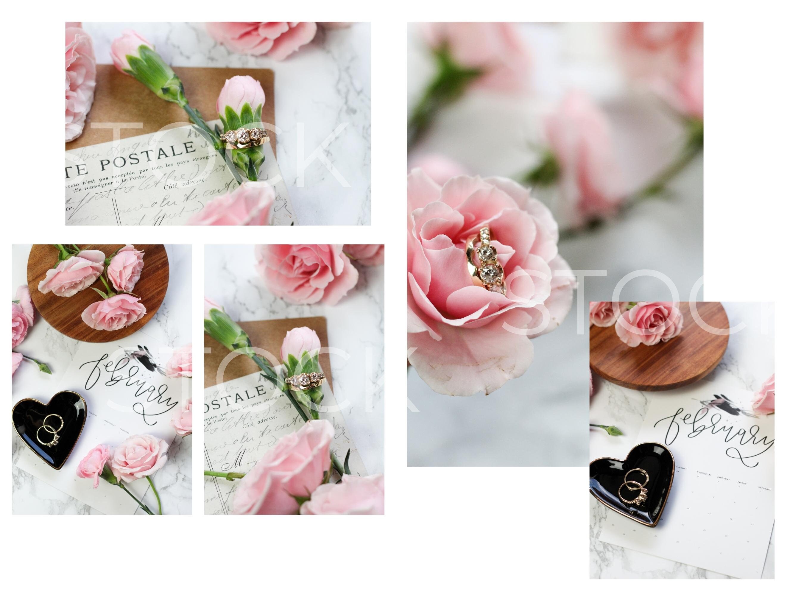 Romantic Roses Flatlay Photo Bundle | Styled Stock Photos | Flower ...