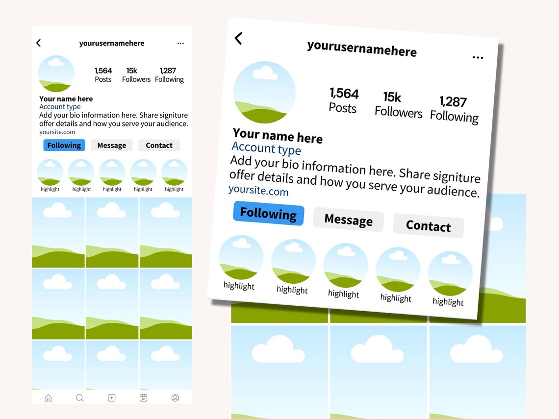Instagram Portrait Grid Preview Mockup Template | Instagram Mockup ...