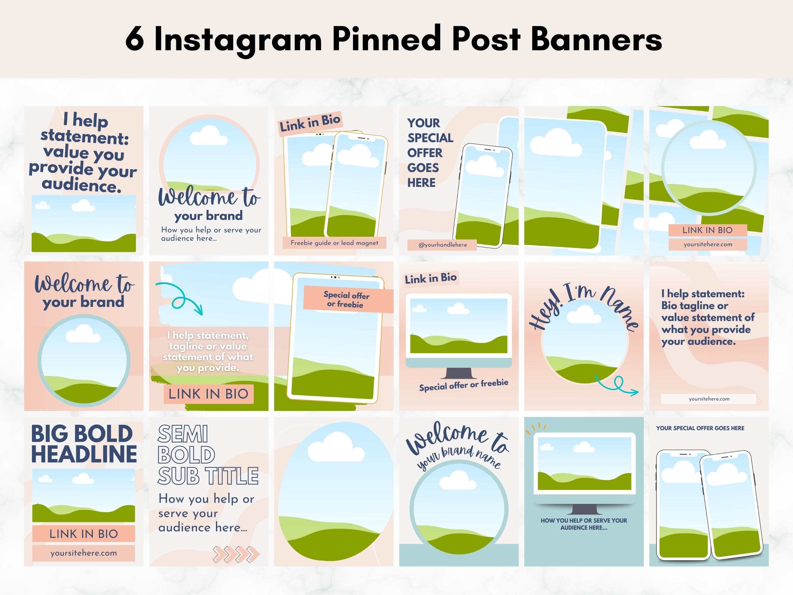Instagram Pinned Posts Banner Template: Portrait Canva Design (digital ...