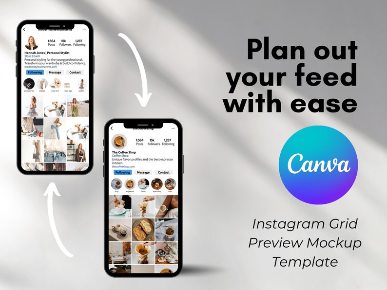 Instagram Grid Preview Mockup Template Instagram Mockup Template Canva ...