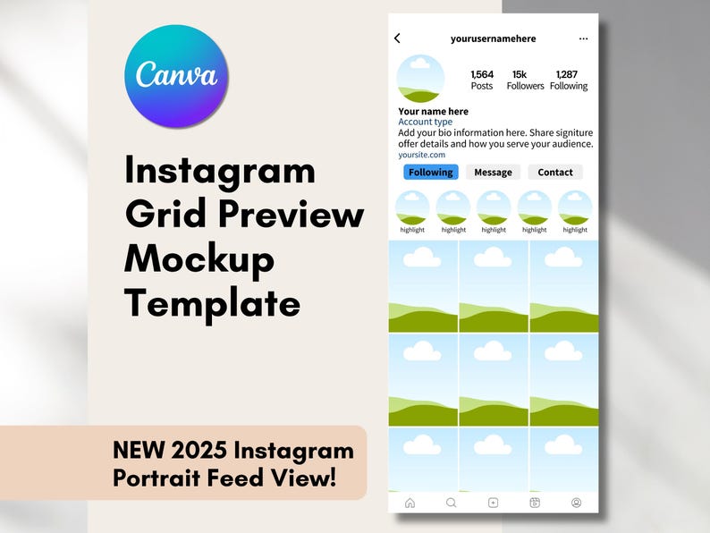 Instagram Portrait Grid Preview Mockup Template | Instagram Mockup ...
