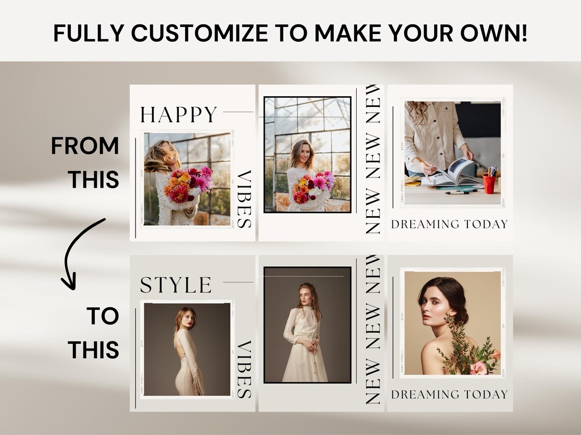 Minimalist Instagram Portrait Posts | Instagram Canva Templates ...