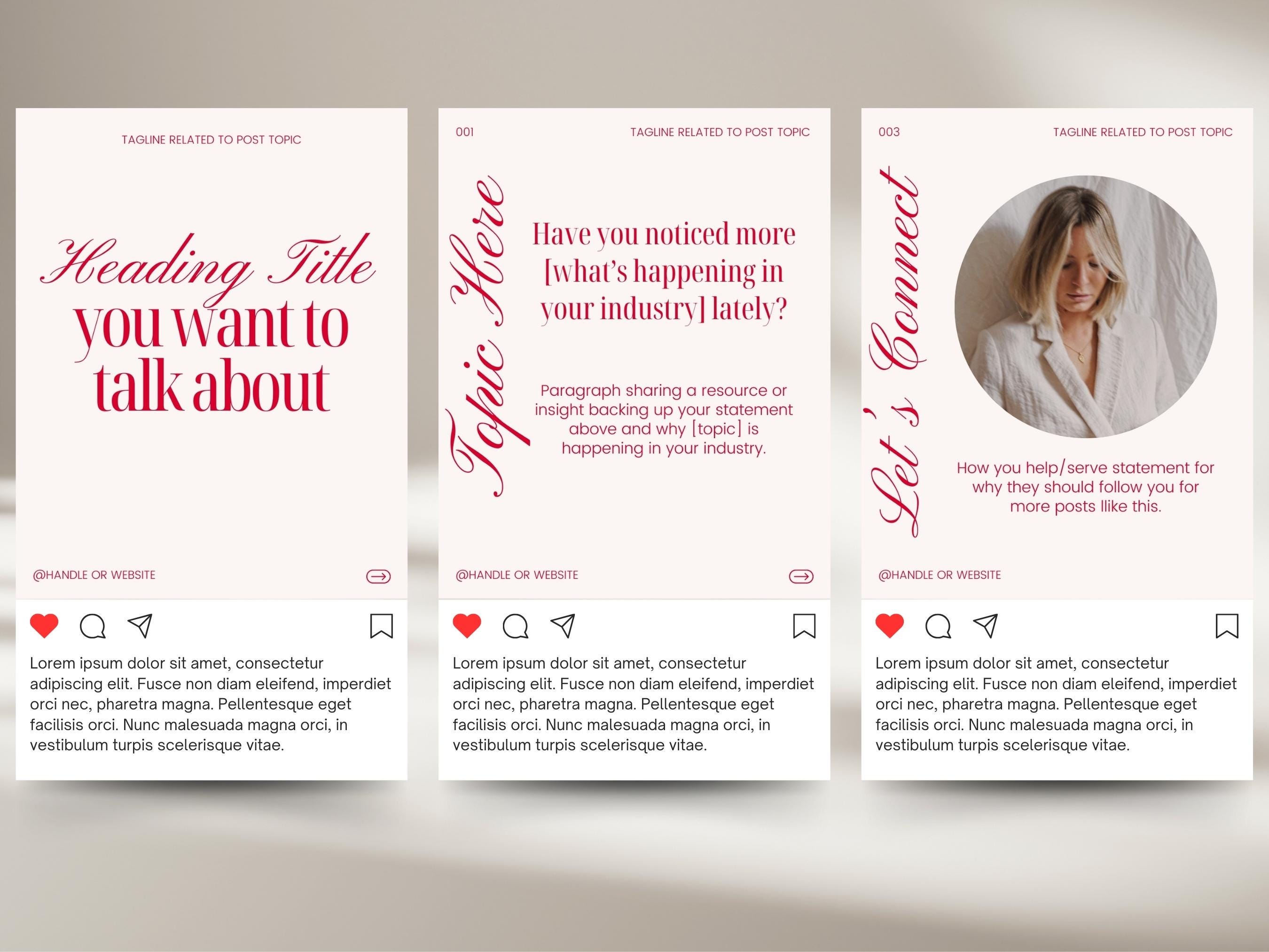 Trending Aesthetic Instagram Carousel Template for Canva | Editable IG ...