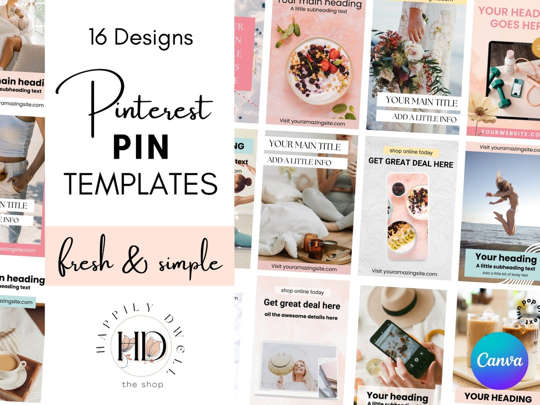 Pinterest Pins Template Editable Canva Templates for Pinterest Pins for ...