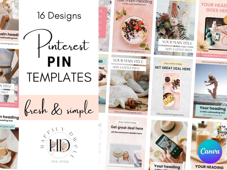 Pinterest Pins Template Editable Canva Templates for Pinterest Pins for ...