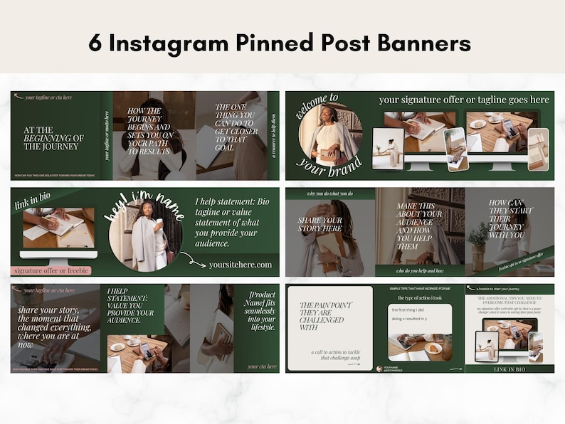 Instagram Pinned Post Banner Template: Emerald Luxe Canva Pro (digital ...