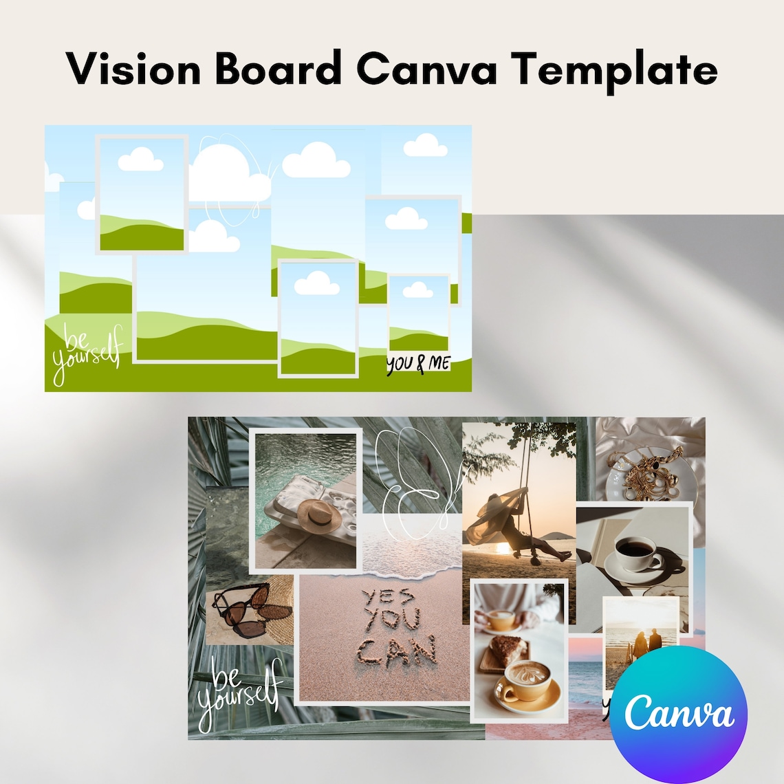 2024 Vision Board Desktop Wallpaper Template Vision Board Template ...