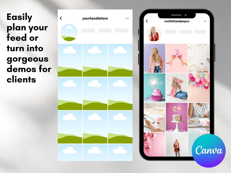 Instagram Grid Preview Mockup Template: Canva (digital File) - Etsy