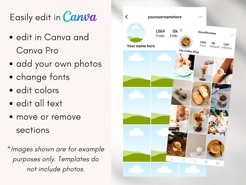 Instagram Grid Preview Mockup Template: Canva (digital File) - Etsy