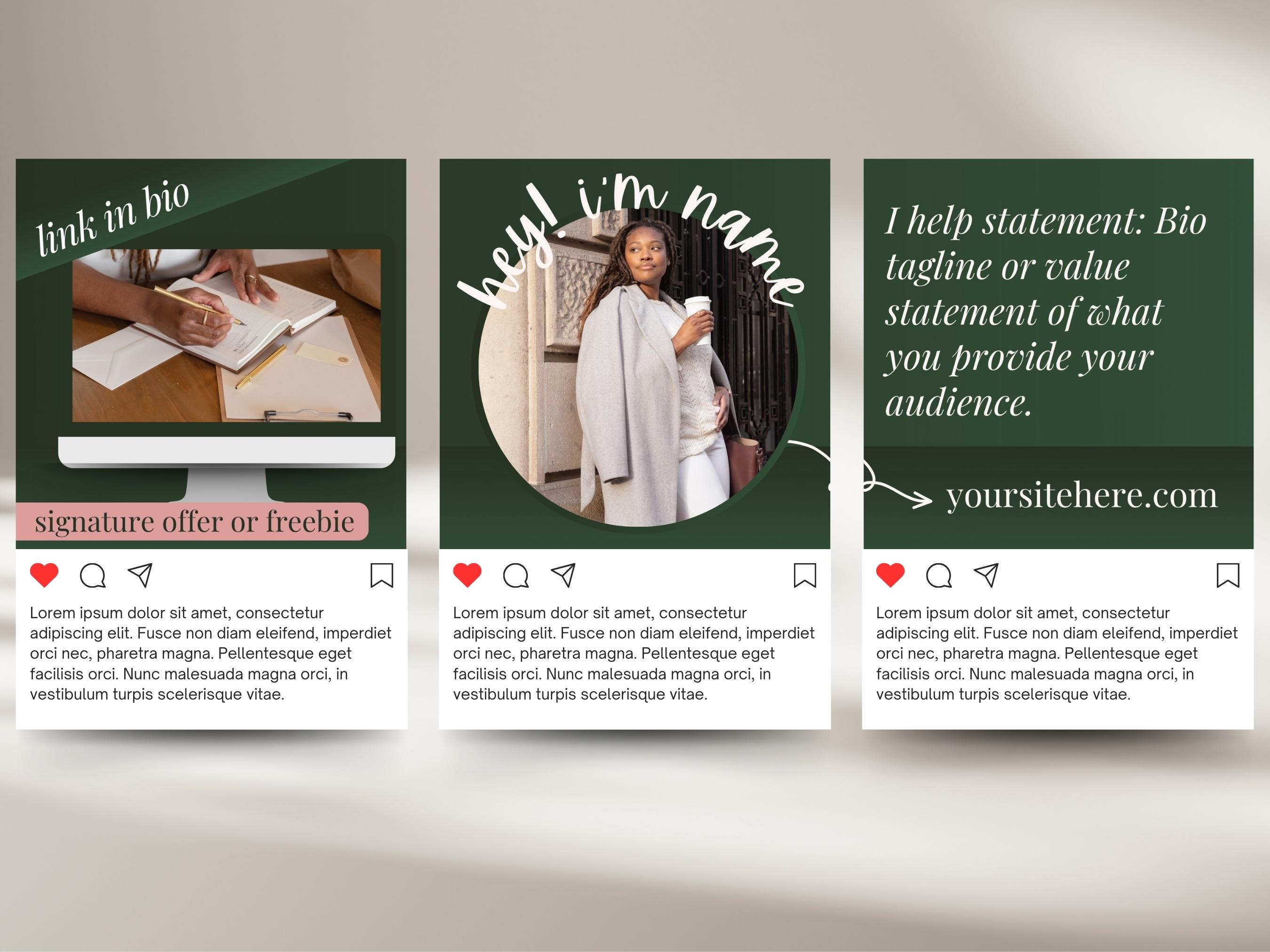 Instagram Pinned Post Banner Template: Emerald Luxe Canva Pro (digital ...