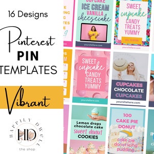 Vibrant Pinterest Pin Templates: Editable Canva Designs (digital ...