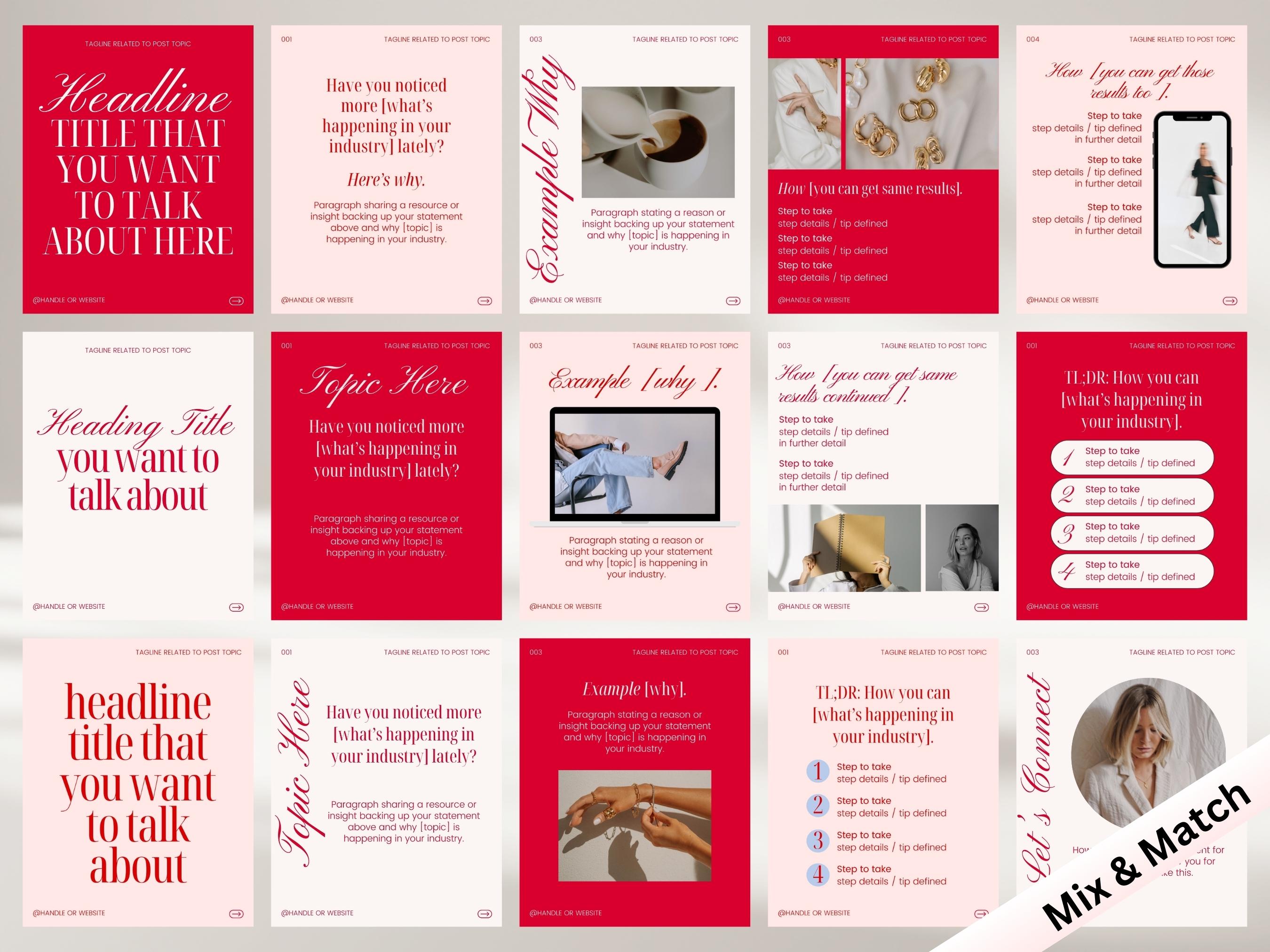 Trending Aesthetic Instagram Carousel Template for Canva | Editable IG ...