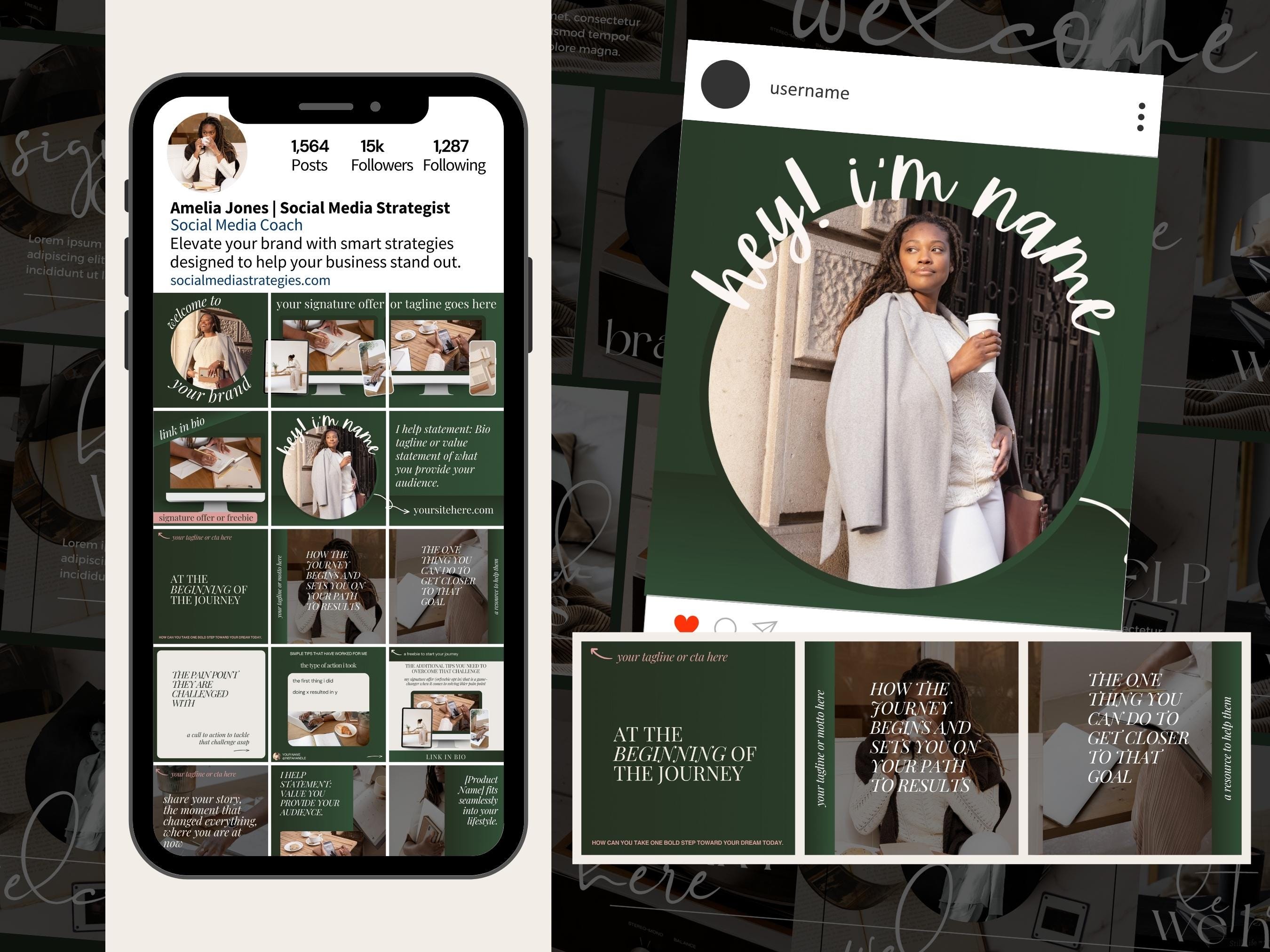 Instagram Pinned Post Banner Template: Emerald Luxe Canva Pro (digital ...