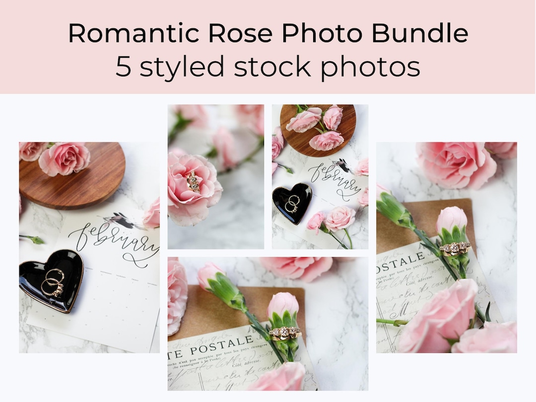 Romantic Roses Flatlay Photo Bundle | Styled Stock Photos | Flower ...