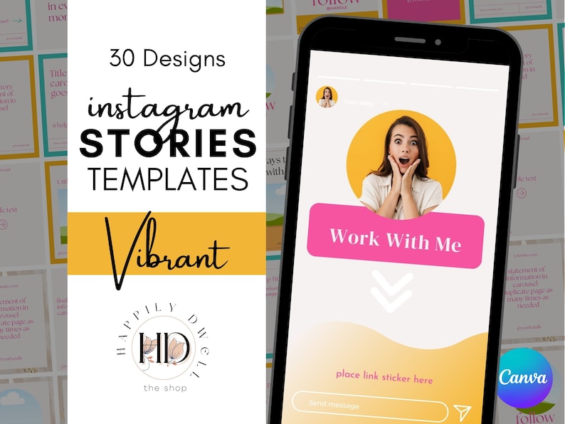 Vibrant Instagram Stories Template Bright Social Media Post Editable ...