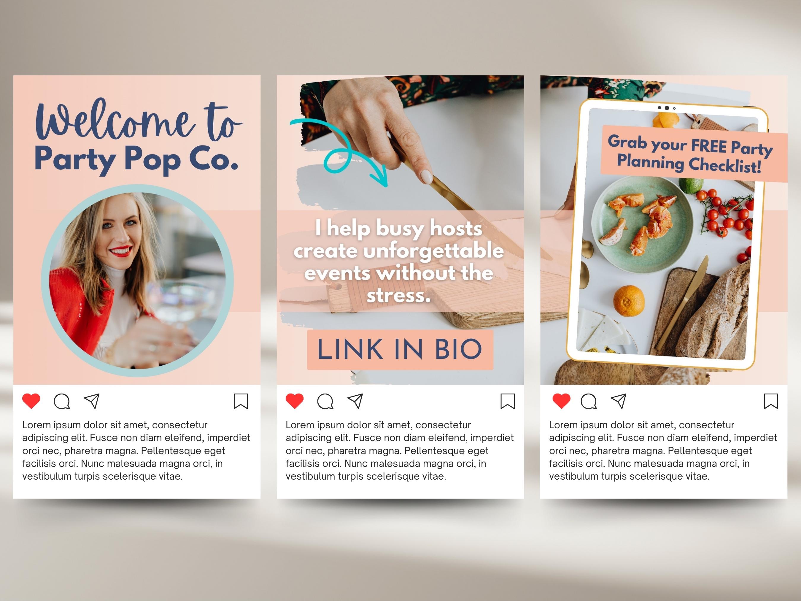 Instagram Pinned Post Banner Template: Canva Editable Grid (digital ...