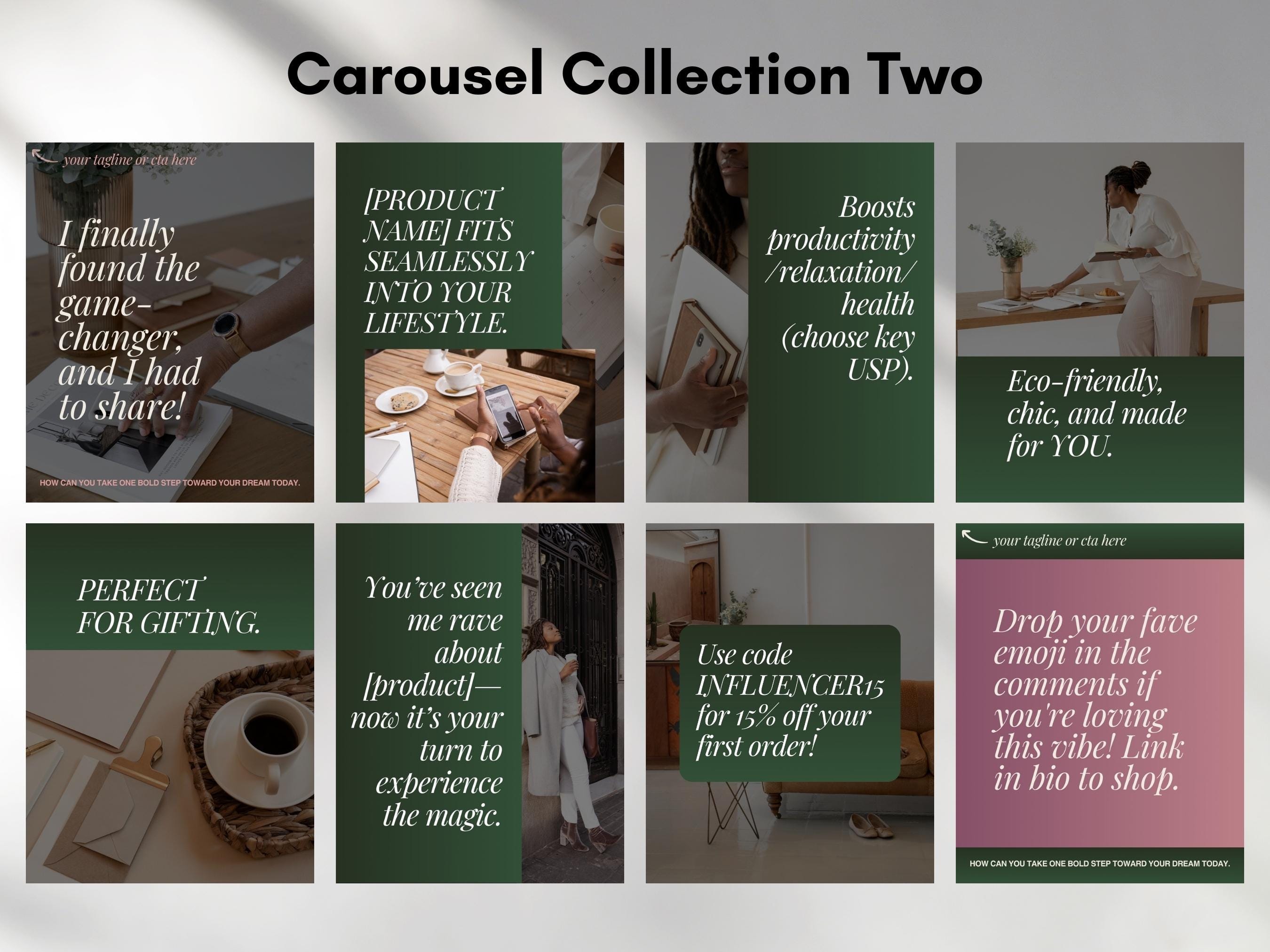 Instagram Carousel Posts Template in Emerald Green Instagram Template ...
