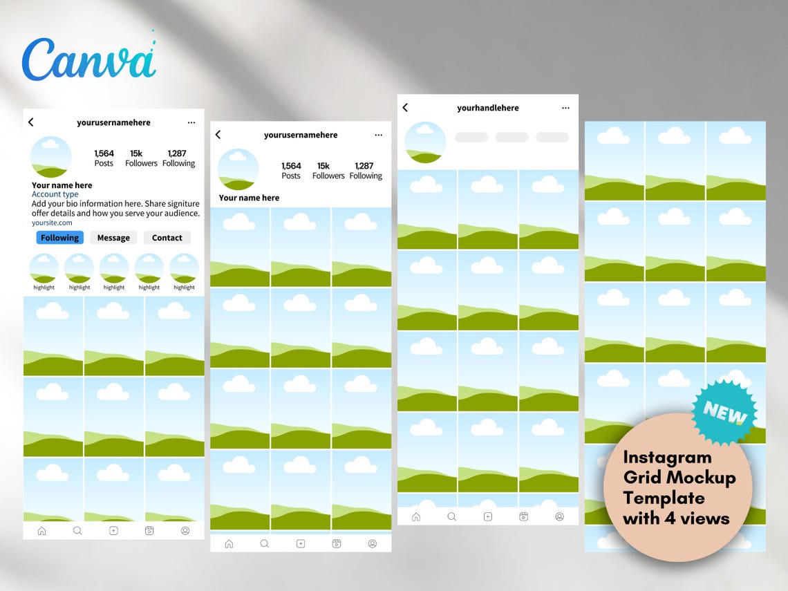 Instagram Portrait Grid Preview Mockup Template | Instagram Mockup ...