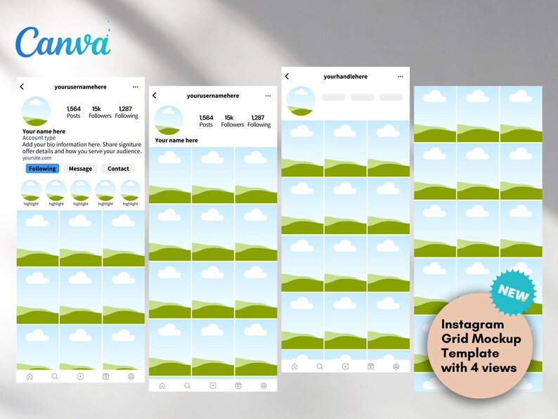 Instagram Portrait Grid Preview Mockup Template | Instagram Mockup ...