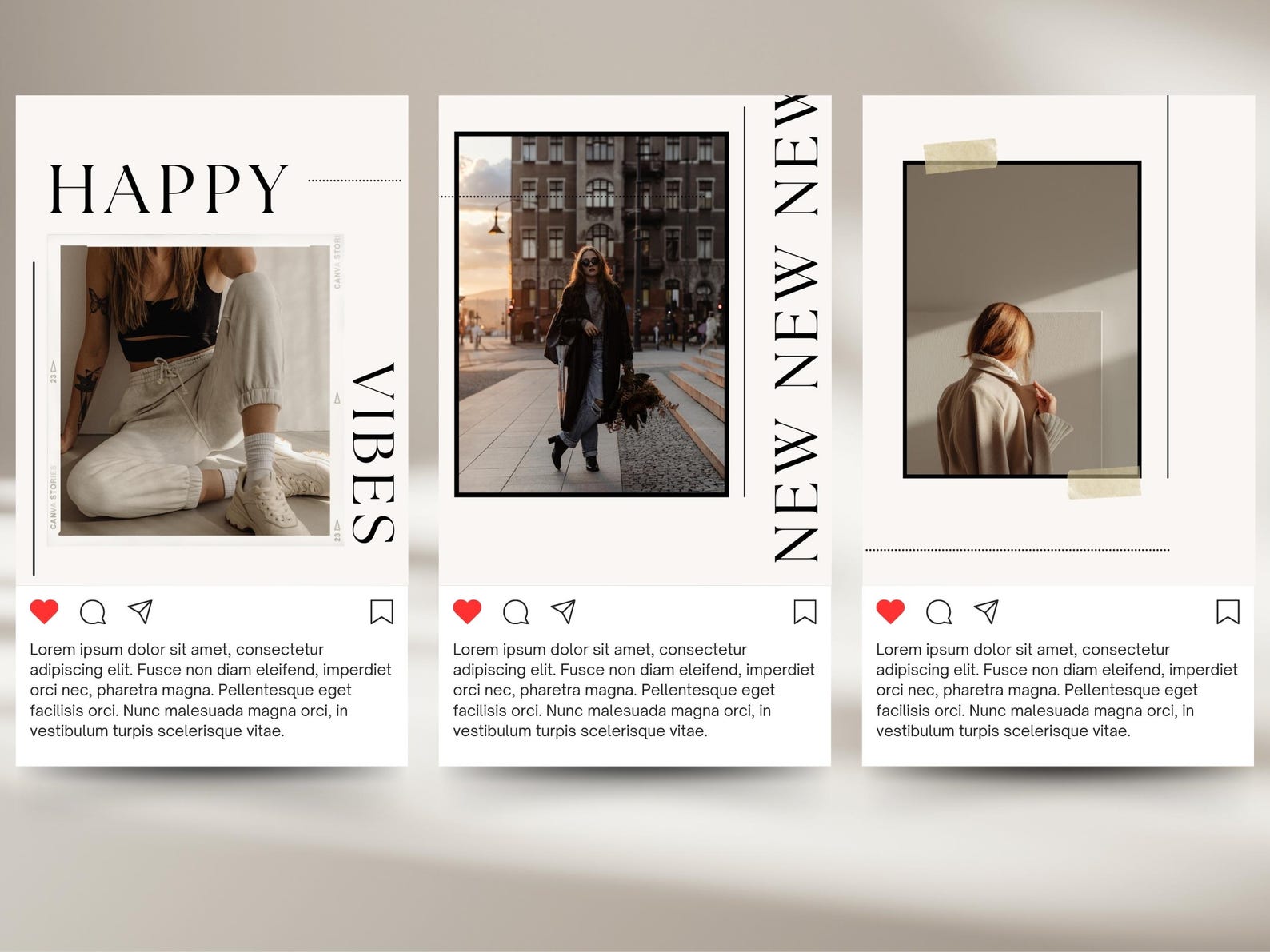 Minimalist Instagram Portrait Posts | Instagram Canva Templates ...