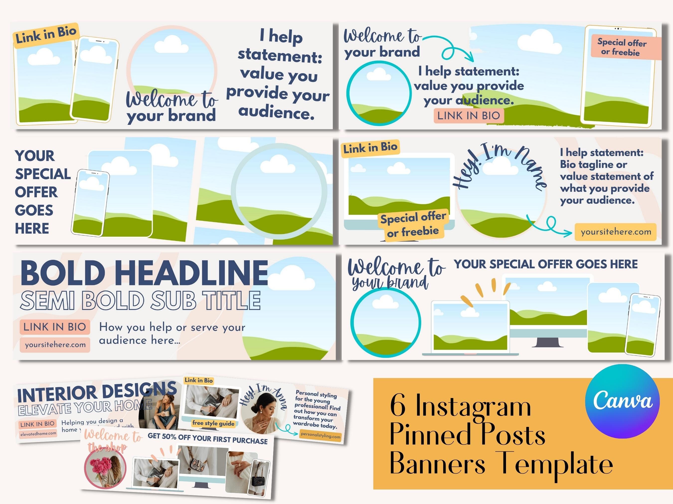 Pinned Posts Banner Template for Instagram Puzzle Template IG Canva ...