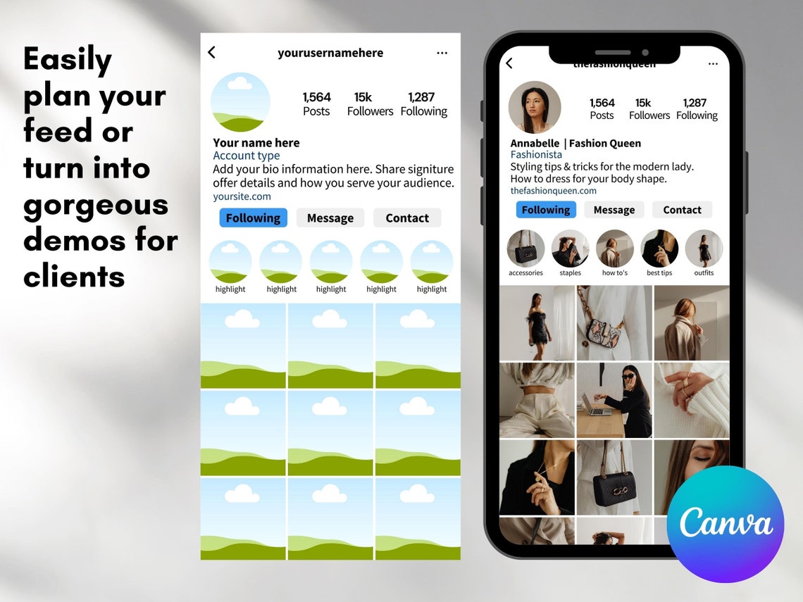 Instagram Grid Preview Mockup Template Instagram Mockup Template Canva ...