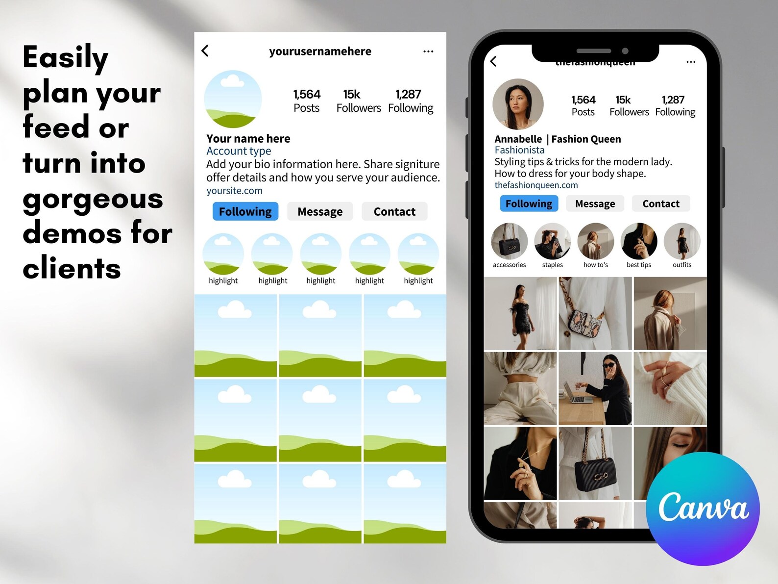 Instagram Grid Preview Mockup Template Instagram Mockup Template Canva ...