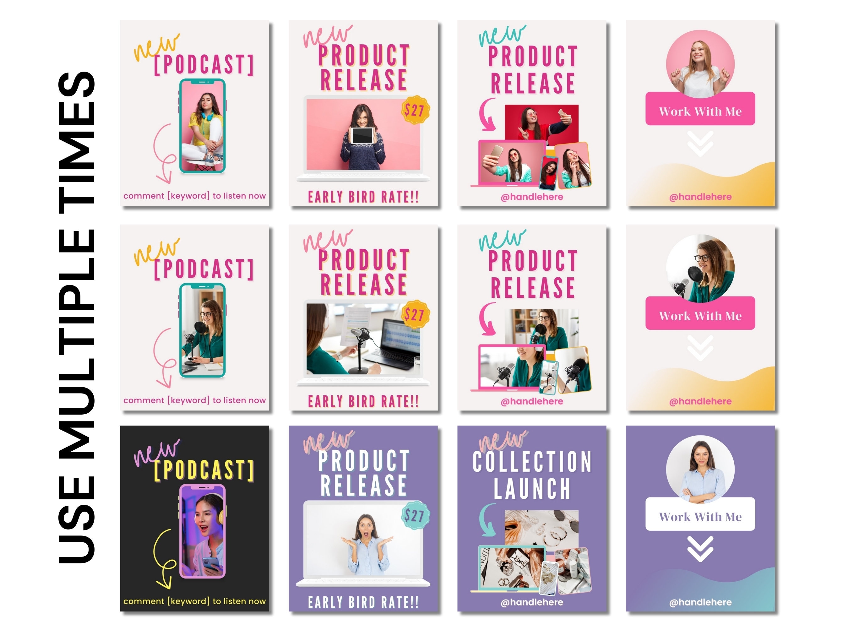 30 Vibrant Instagram Post Designs Bright Instagram Post Canva Template ...