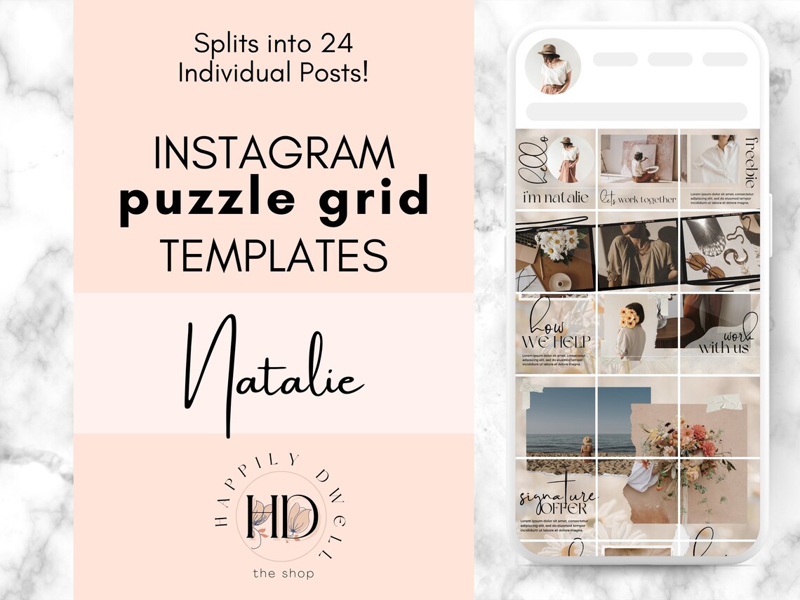 Instagram Grid Puzzle Template Instagram Puzzle Feed Canva Template ...