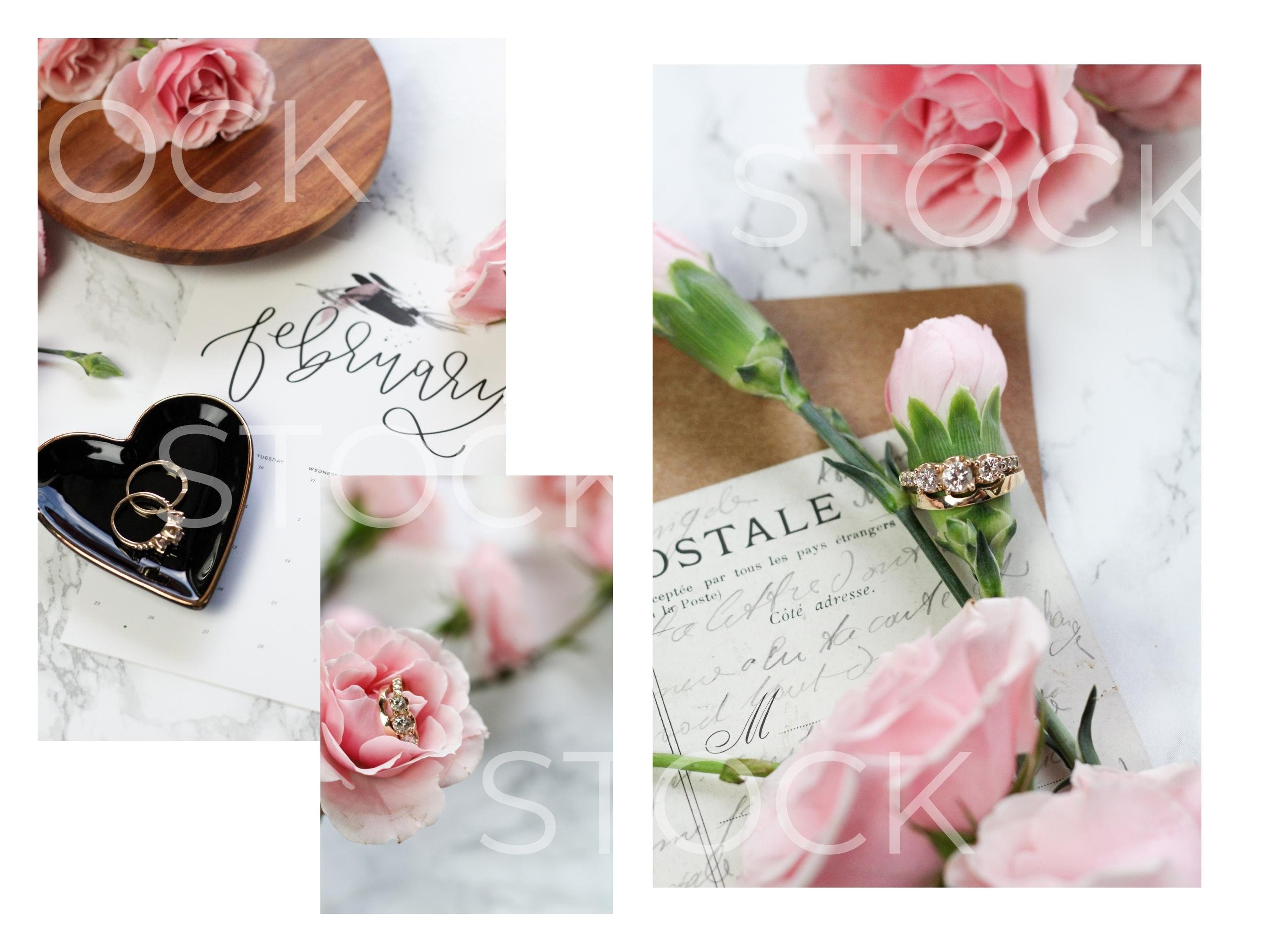Romantic Roses Flatlay Photo Bundle | Styled Stock Photos | Flower ...
