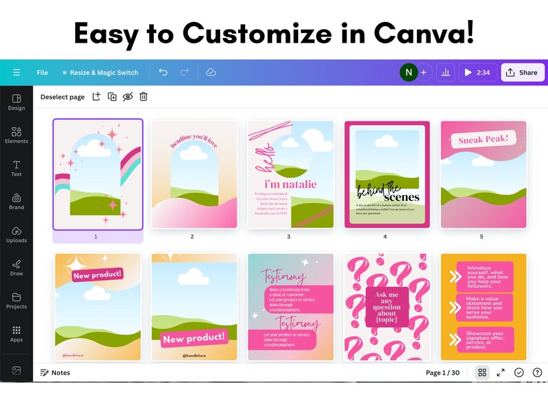 30 Vibrant Instagram Post Designs Bright Instagram Post Canva Template ...