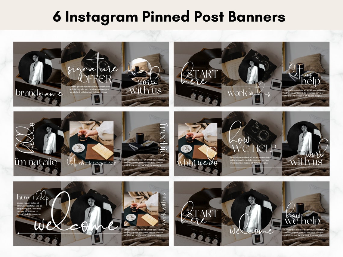 Aesthetic Pinned Post Banner Template for Instagram Carousel Template ...
