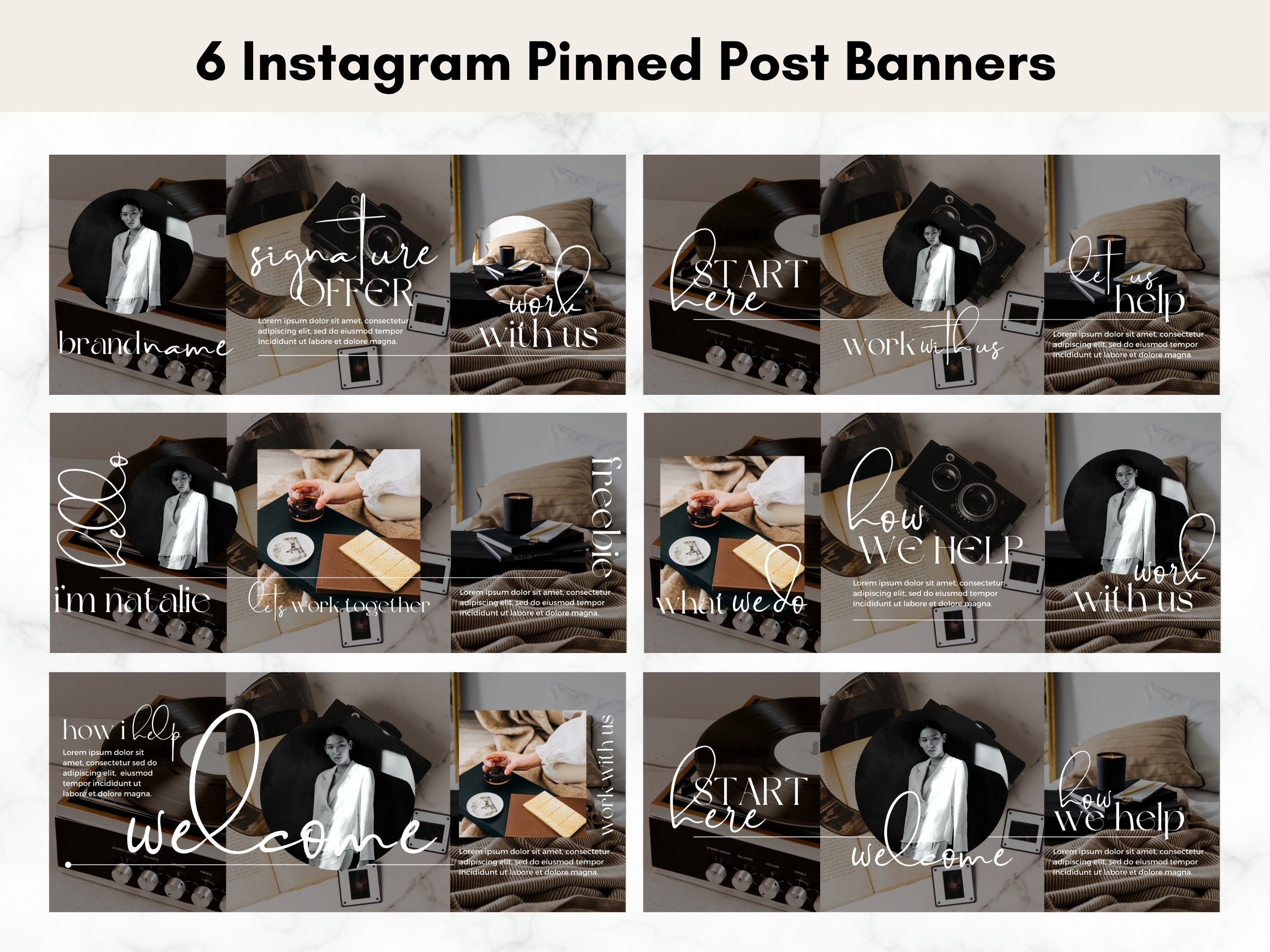 Aesthetic Pinned Post Banner Template for Instagram Carousel Template ...