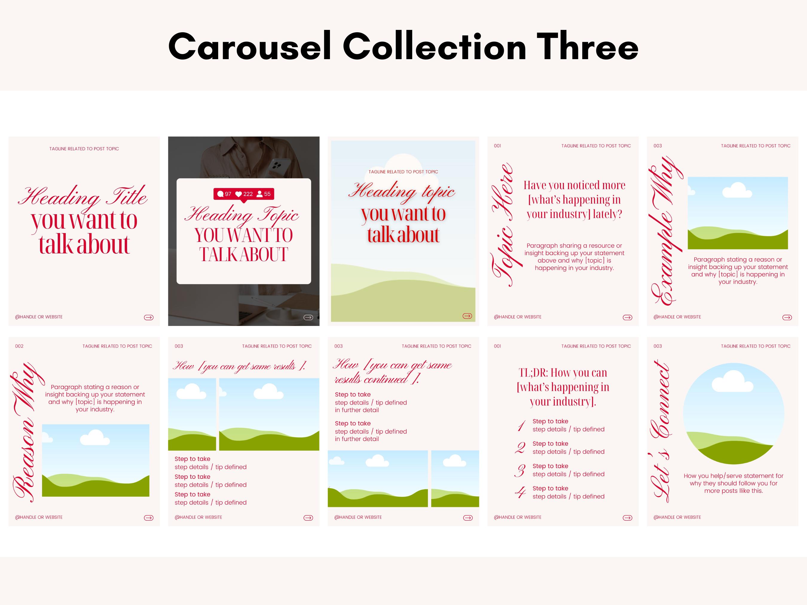 Trending Aesthetic Instagram Carousel Template for Canva | Editable IG ...