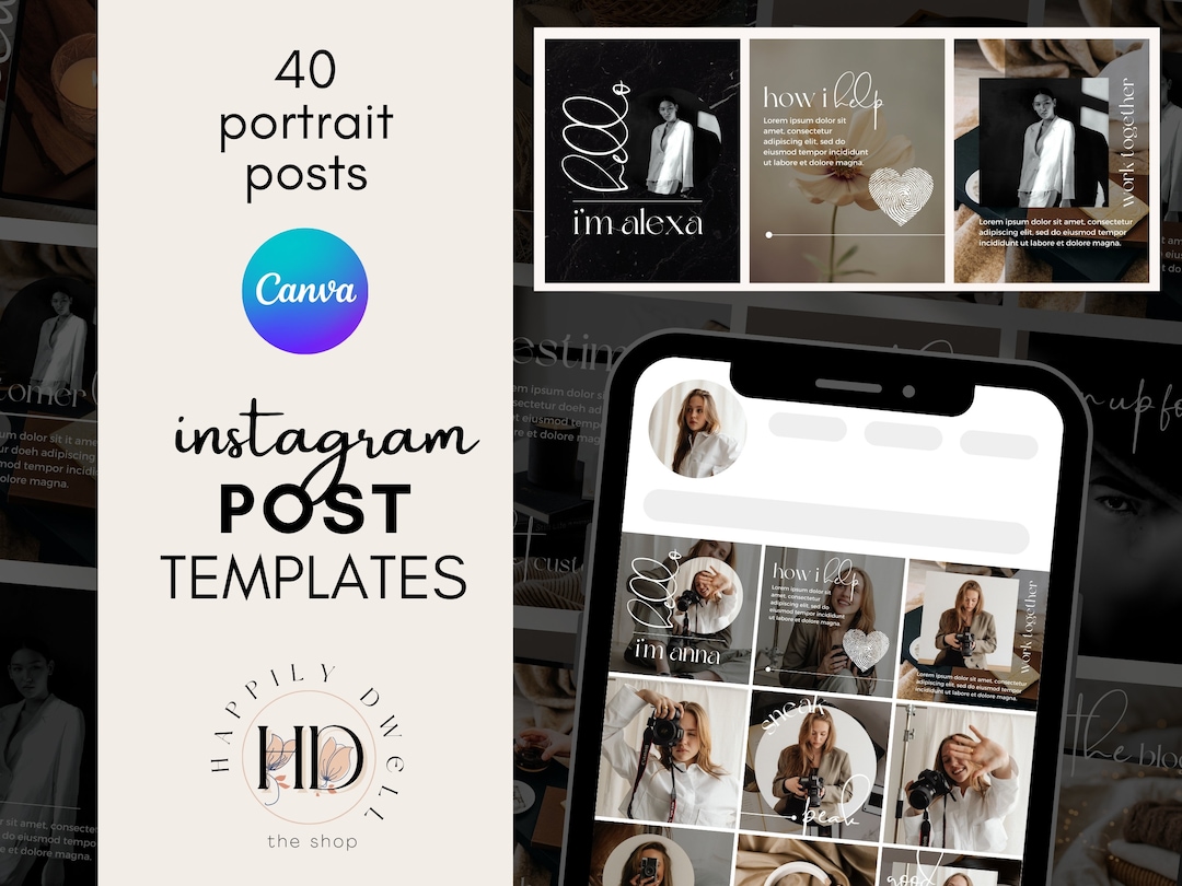 Aesthetic Instagram Portrait Posts Template | Instagram Posts Template ...