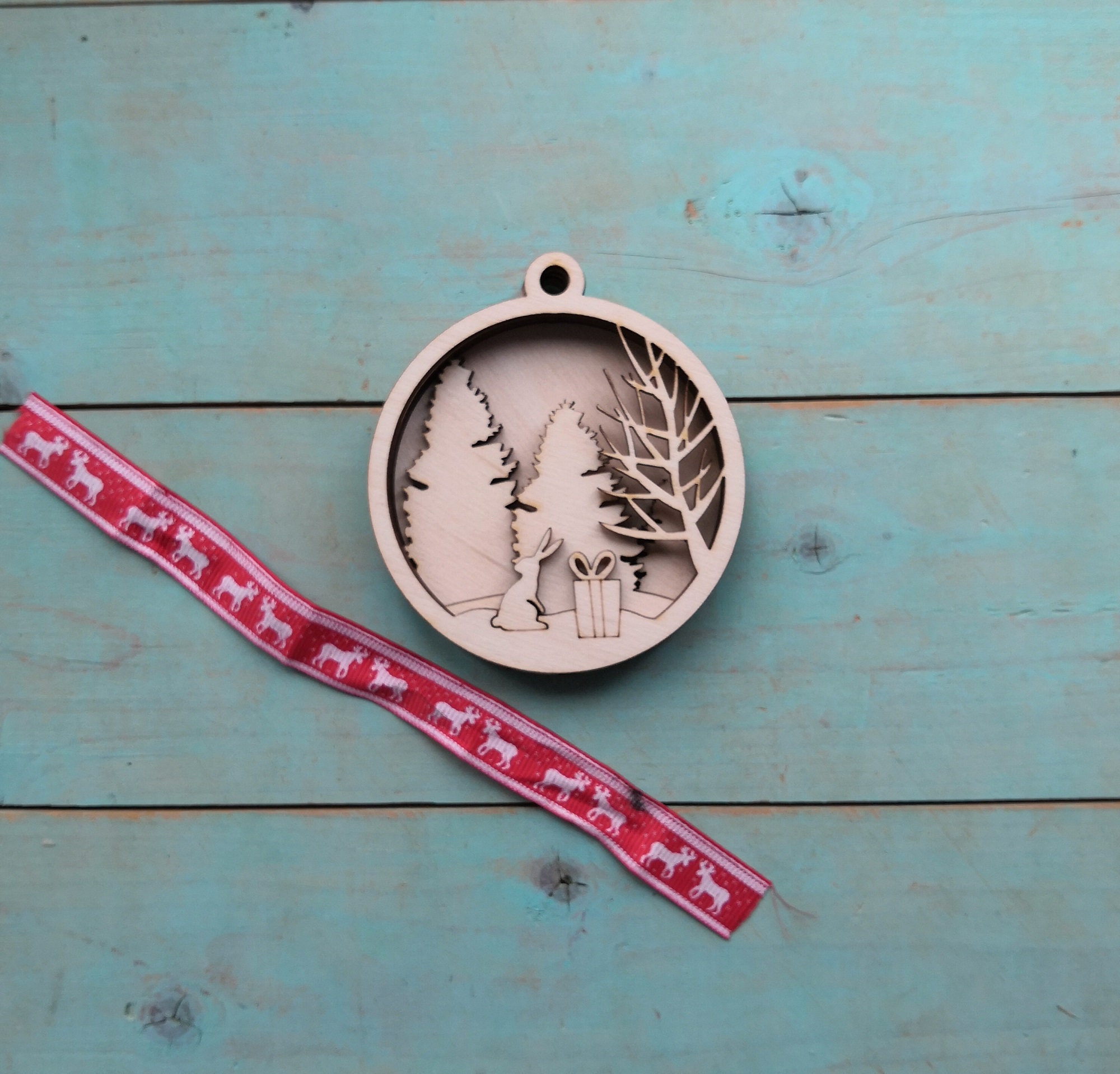 Christmas Ornament Svg Laser Cut Files Layered Glowforge Etsy