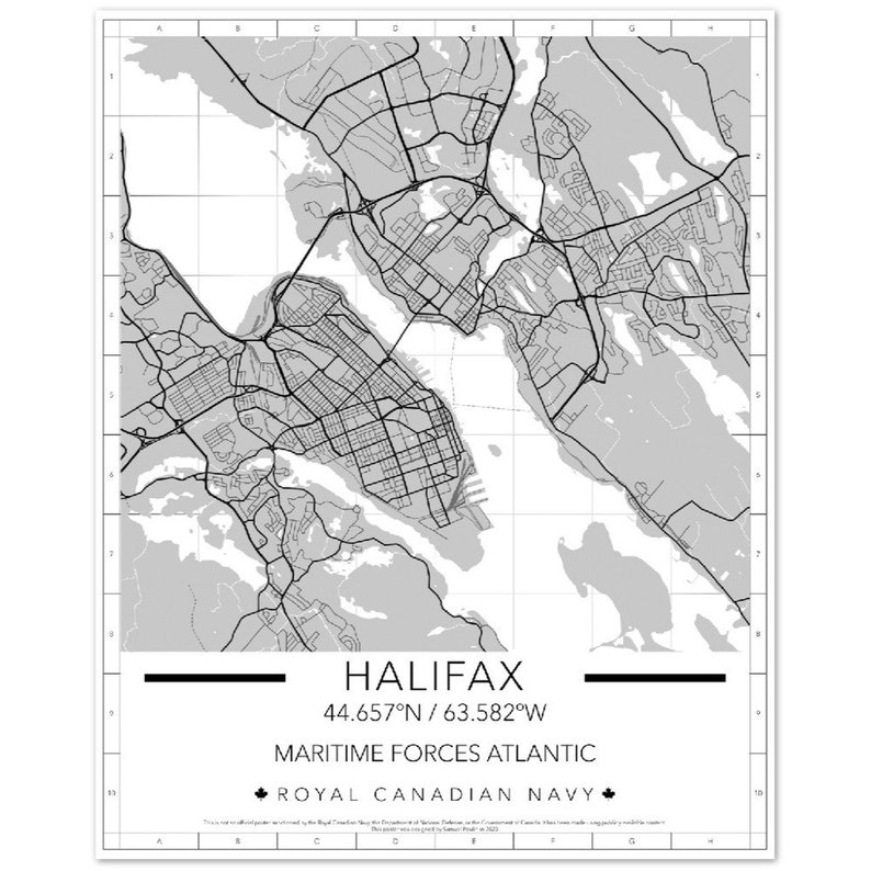 Halifax (canada) Map Blueprint Poster - Etsy