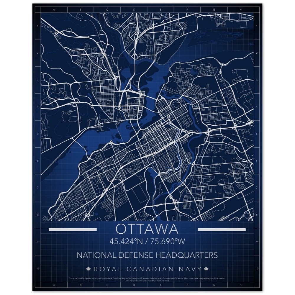 Ottawa (canada) Map Blueprint Poster - Etsy Canada