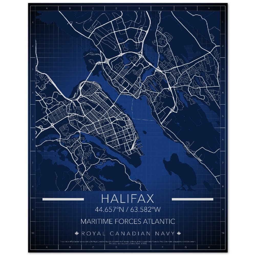Halifax (canada) Map Blueprint Poster - Etsy