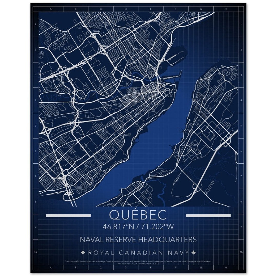 Québec (canada) Map Blueprint Poster - Etsy